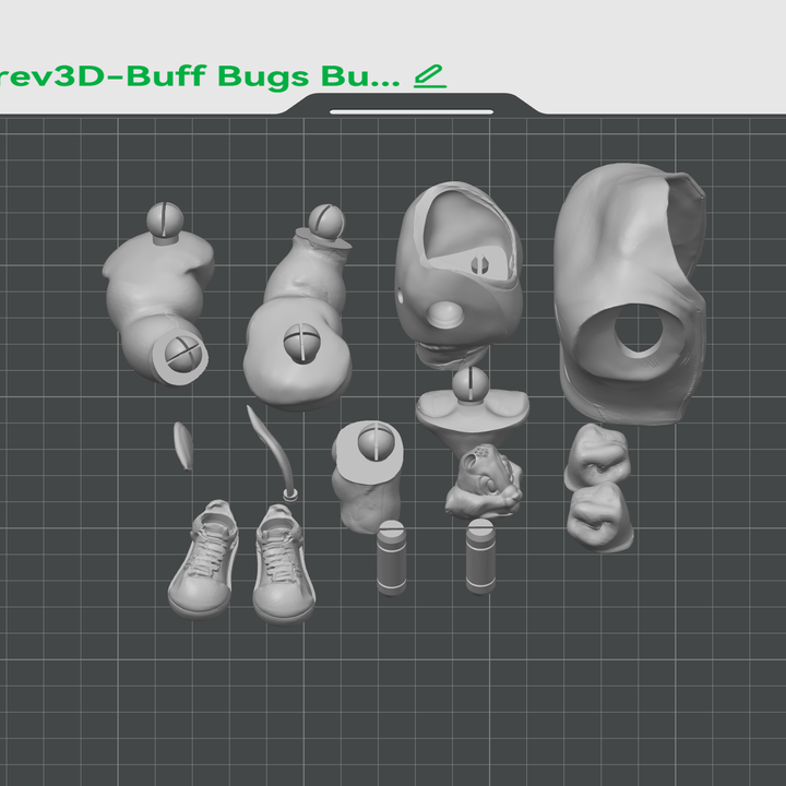 3D Printable Buff Bugs Bunny - Multi-Part - Movable Arms and Legs - 3D print STL and 3MF file by ...